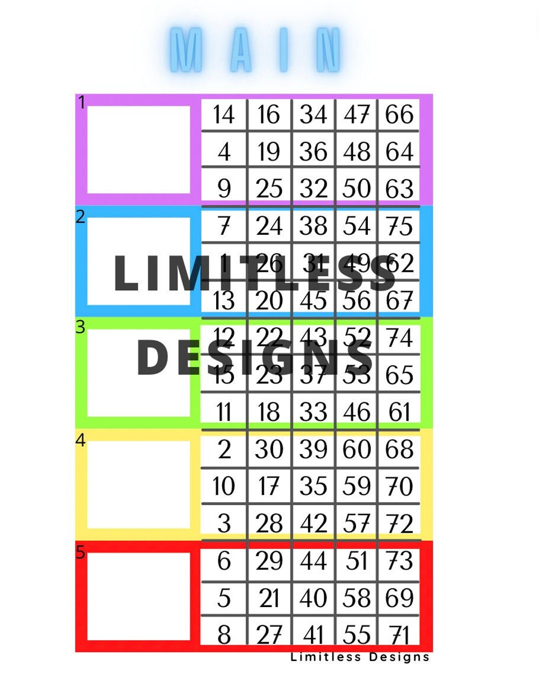 Main 1 Bingo Block (mixed Only) - Etsy
