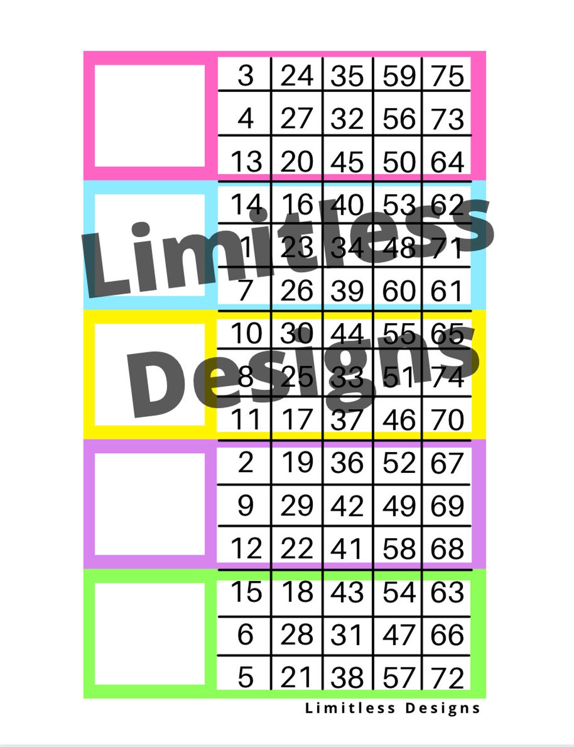 4 Mixed Bingo Blocks - Etsy