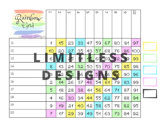 Rainbow Grid mixed and Straight - Etsy