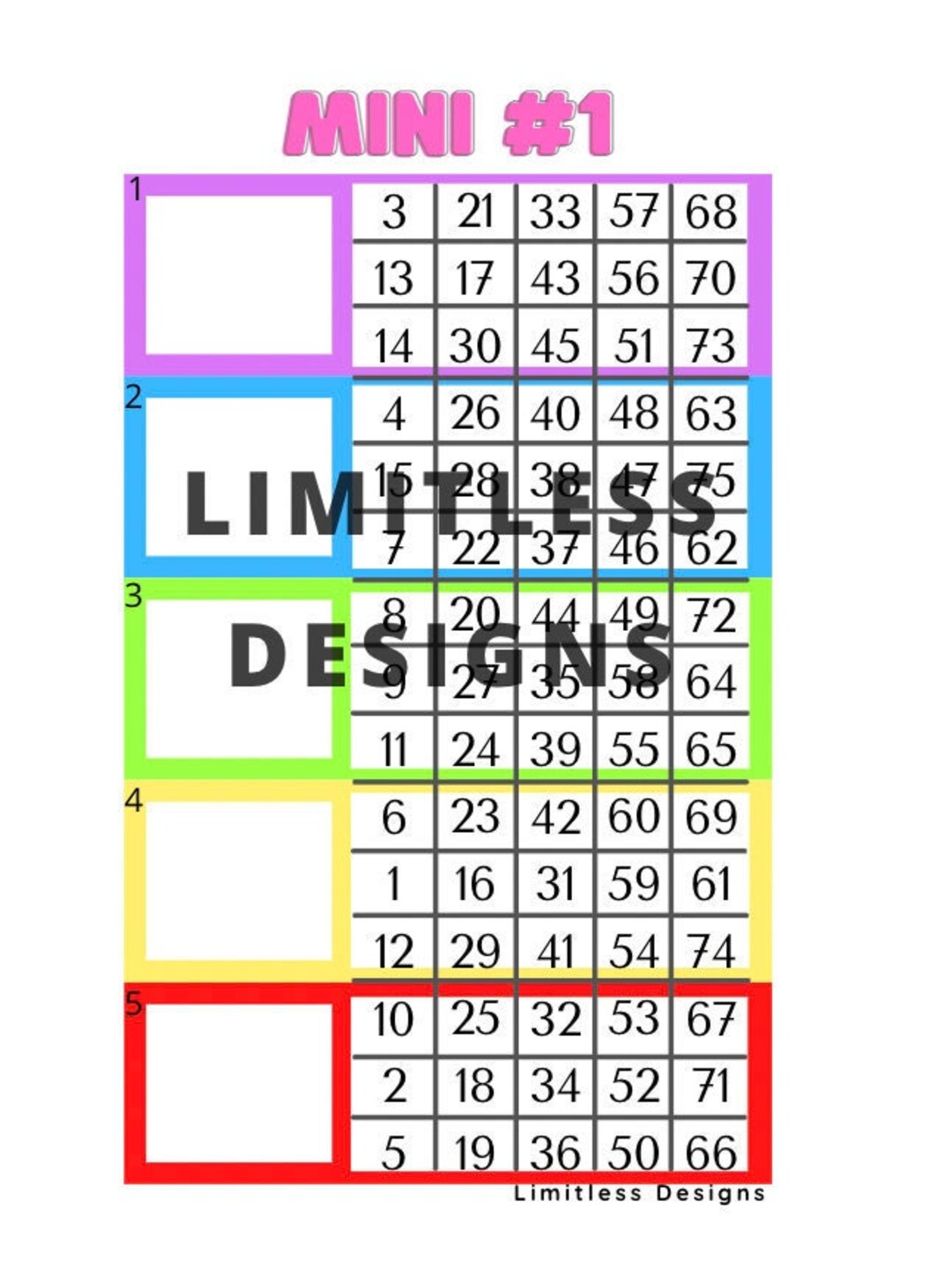 Mini 1 Bingo Blocks (mixed Only) - Etsy