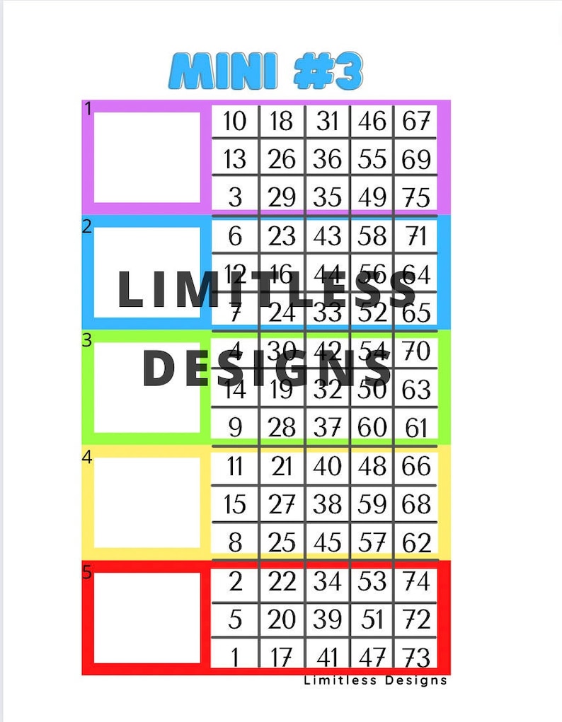 Mini 3 Bingo Blocks (mixed Only) - Etsy