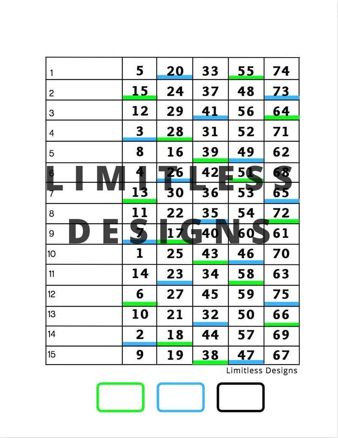 2 Colour Bingo Boards (mixed and Straight) - Etsy