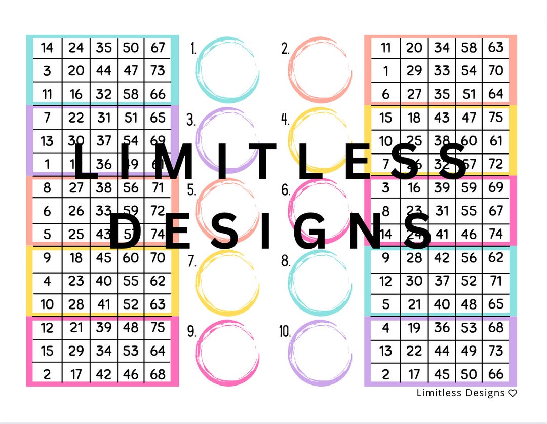 Circle Mega Blocks Bingo Board - Etsy