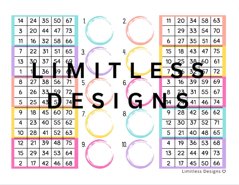 Circle Mega Blocks Bingo Board - Etsy