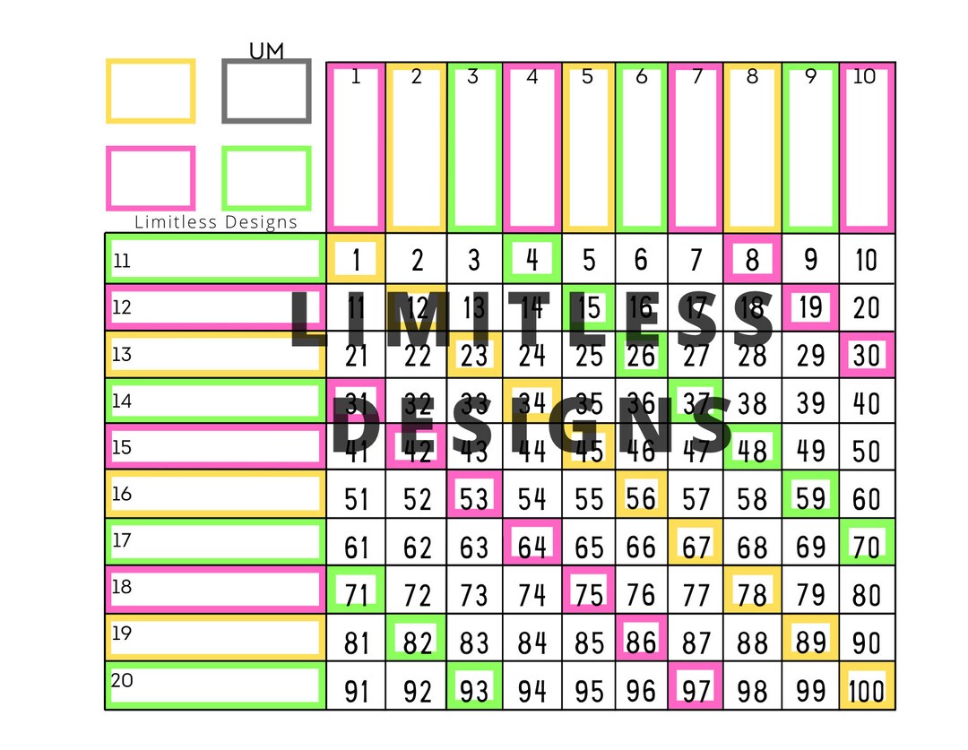Multi Colour Bingo Grid (mixed & Straight) - Etsy