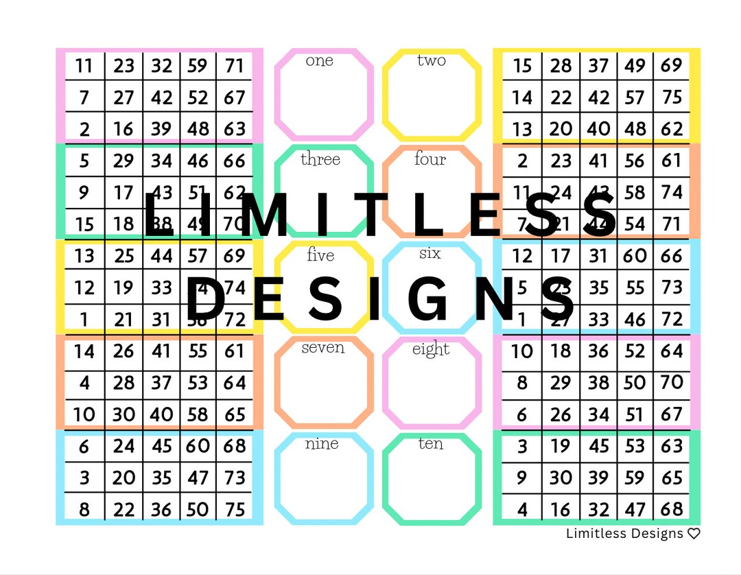 Colourful Mega Bingo Blocks - Etsy