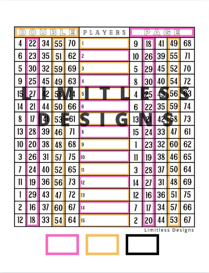 Two Colour Double Page Bingo - Etsy