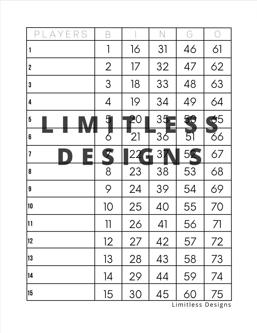 Black / White Bingo Boards (mixed & Straight) - Etsy Canada