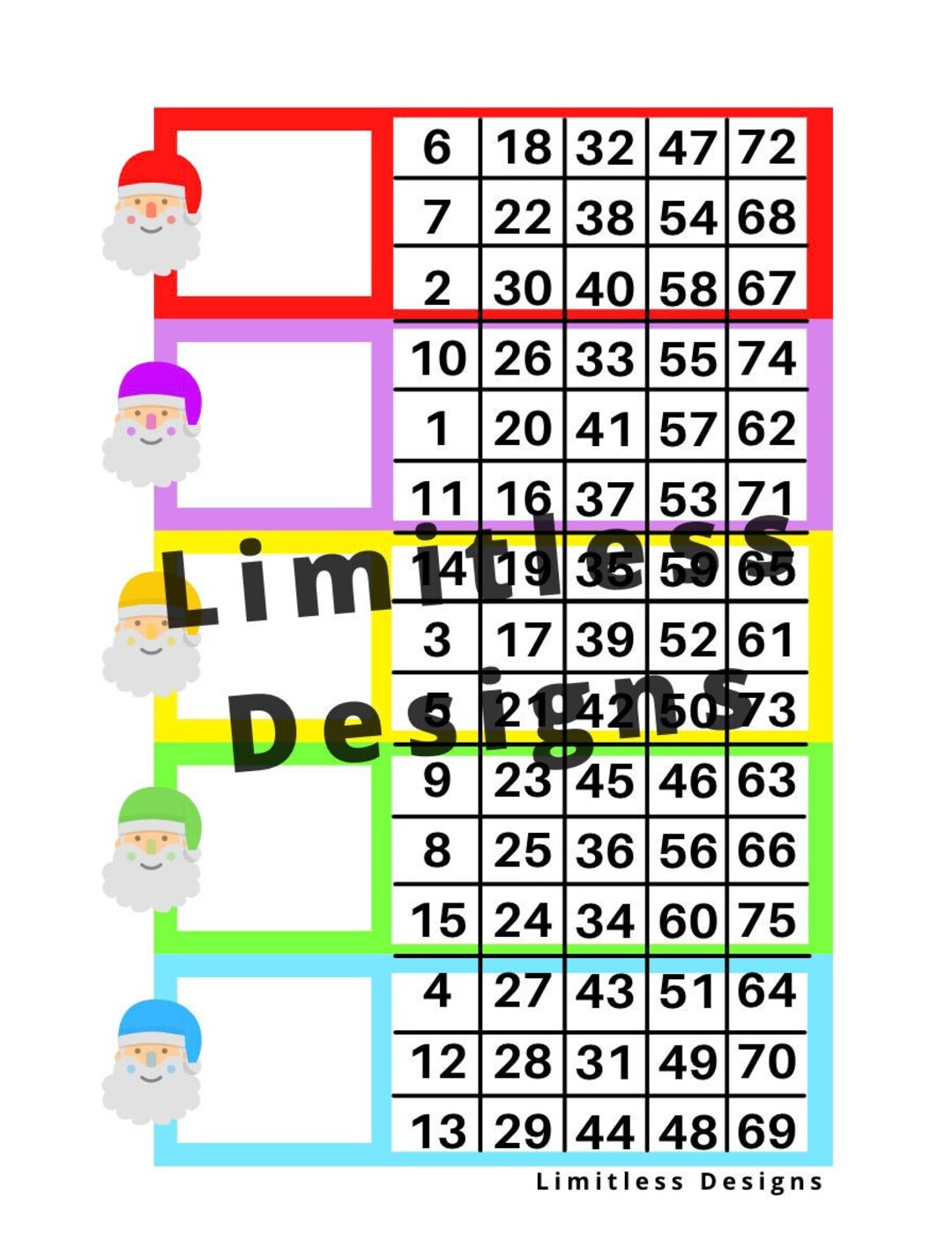 4 Different Christmas Bingo Blocks - Etsy Canada