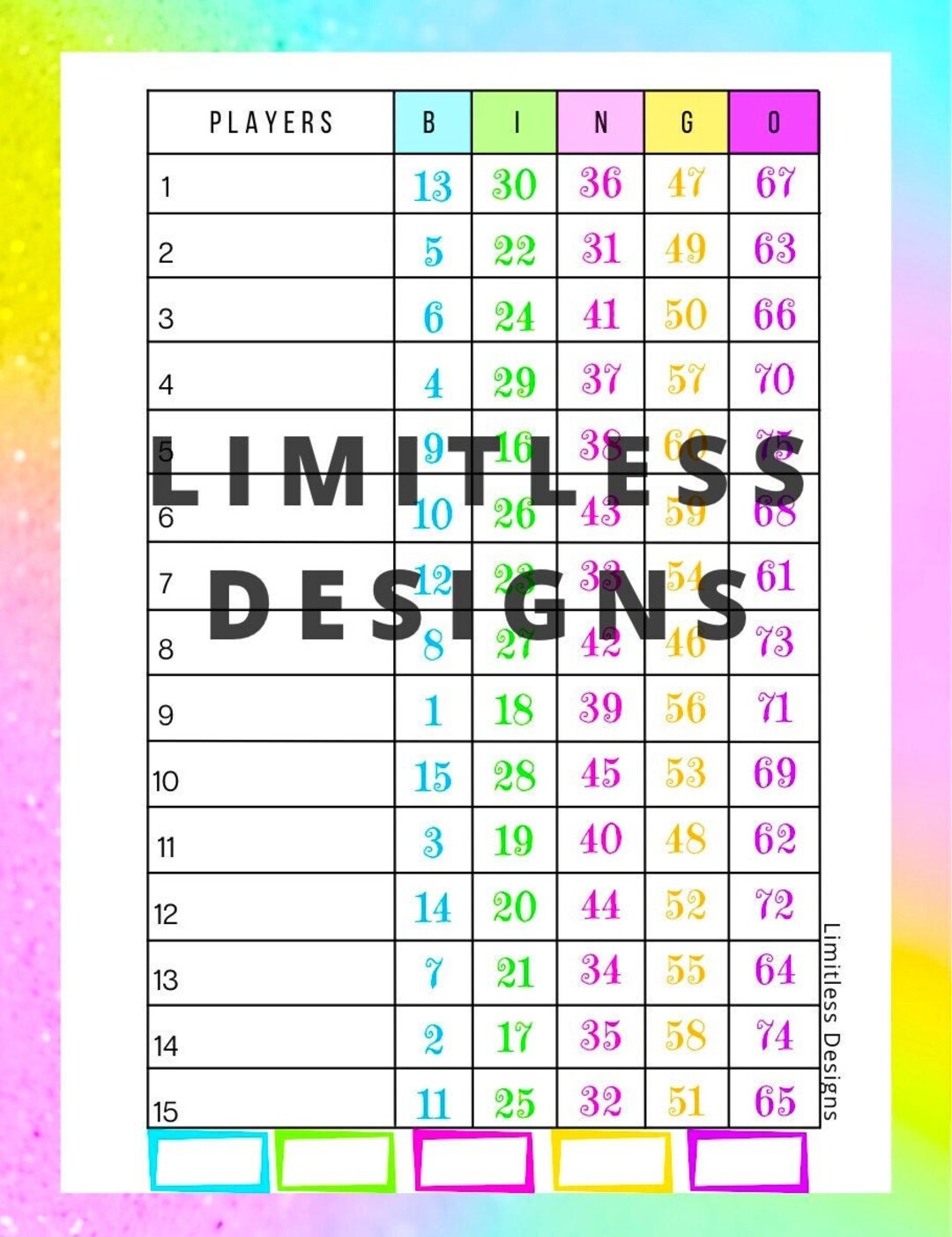 Rainbow Pastel Bingo Board - Etsy