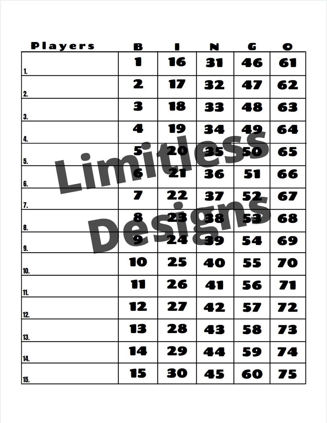 Basic Bingo Straight Bold Font - Etsy