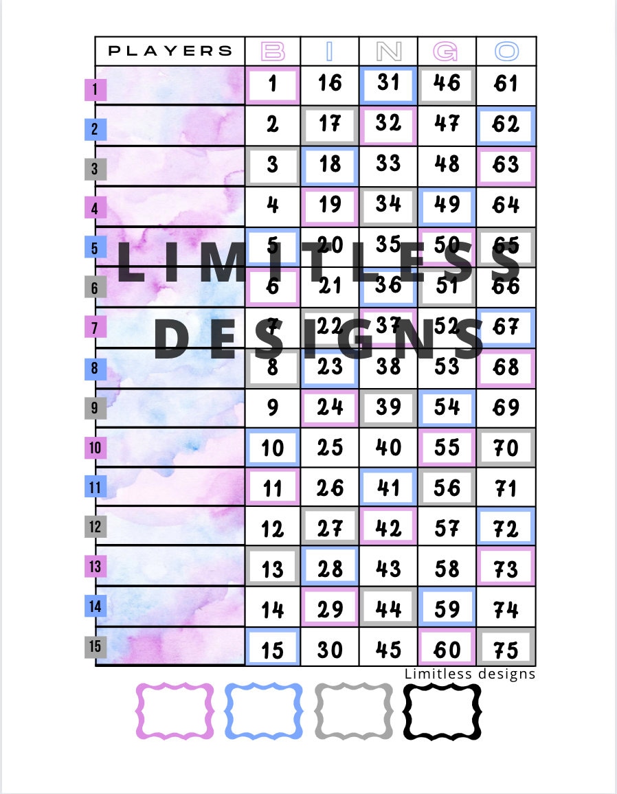 Three Colour Bingo Boards (mixed & Straight) - Etsy