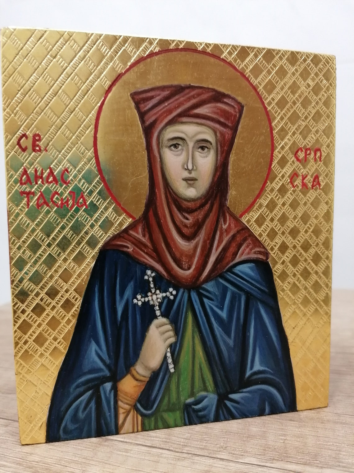 Icon Saint Anastasia Icon on Wood With Gold 23k - Etsy