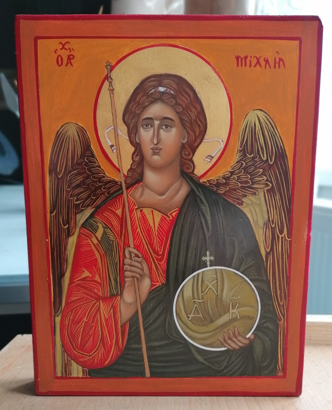 Icon of Saint Michael- Hand-painted on Wood With Gold 23k - Etsy