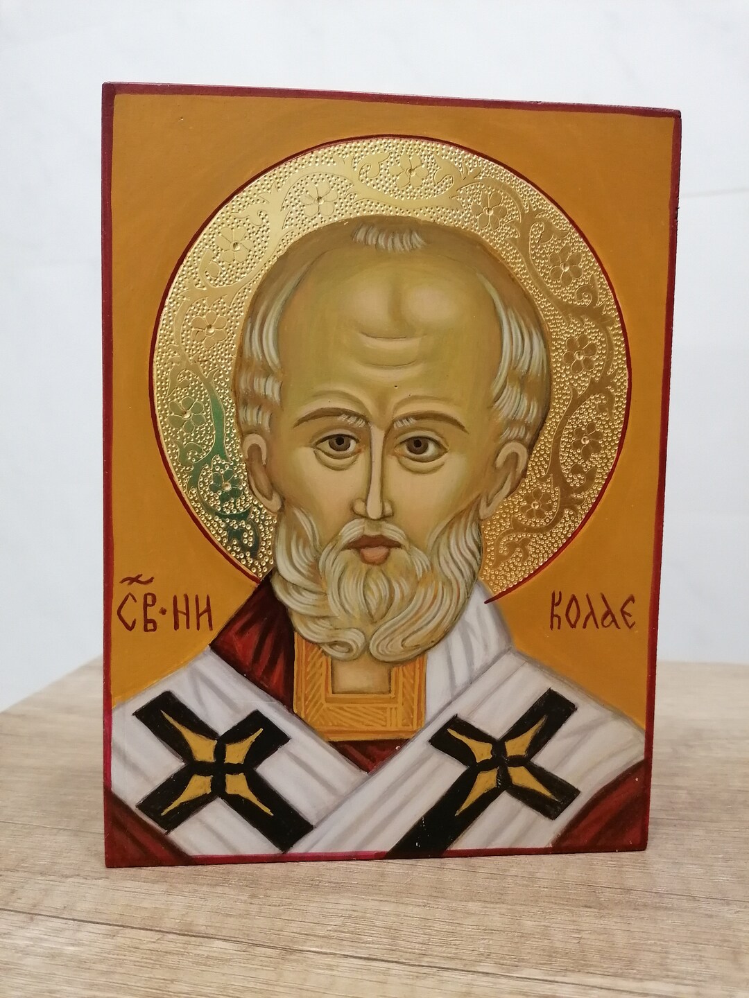 Icon Saint Nicholas of Myra, Hand Painted, Byzantine Orthodox Icon - Etsy