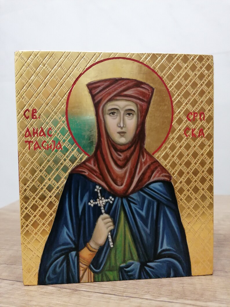 Icon Saint Anastasia Icon on Wood With Gold 23k - Etsy