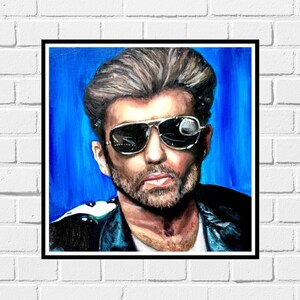 PRINT George Michael Leather Jacket & Sunglasses - Etsy