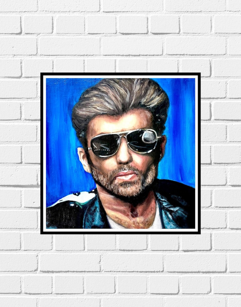 PRINT George Michael Leather Jacket & Sunglasses - Etsy