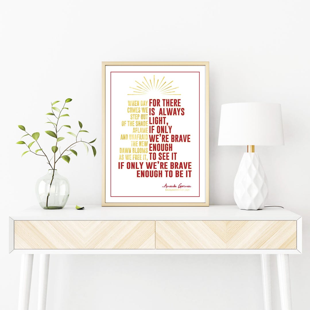 Sale---amanda Gorman the Hill You Climb Inspirational Quote Print ...