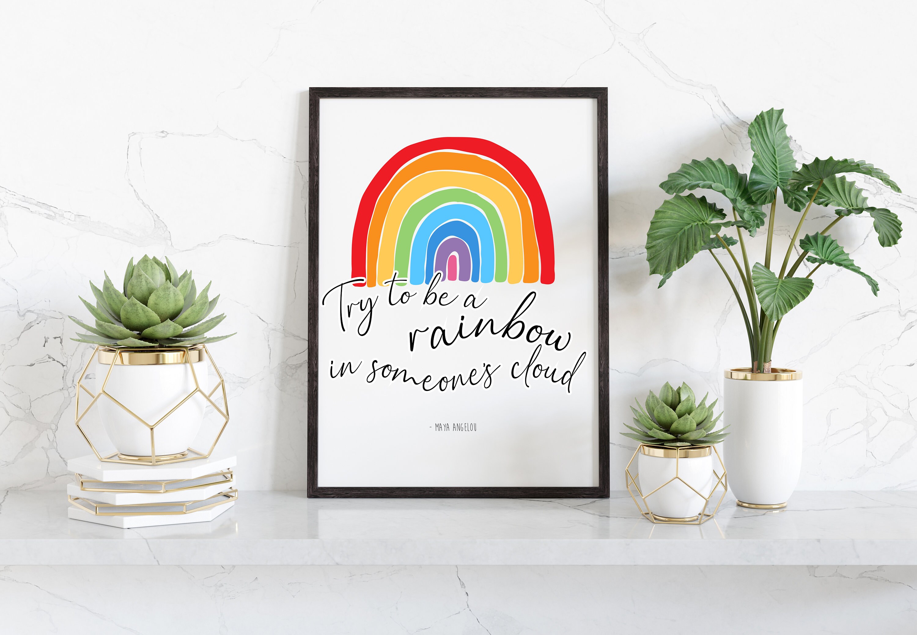 Rainbow Maya Angelou Motivational Print, Inspirational Wall Art - Etsy