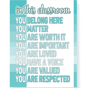 Diversity Inclusion Rainbow Classroom Print- Teacher Appreciation Gift ...