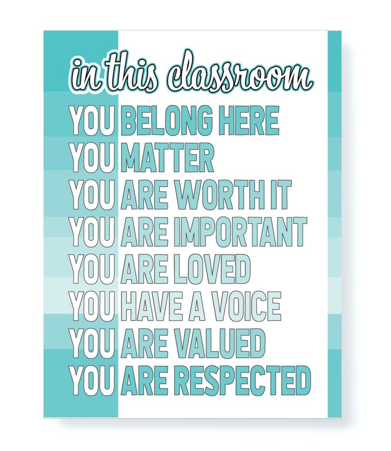 Diversity Inclusion Rainbow Classroom Print - Etsy