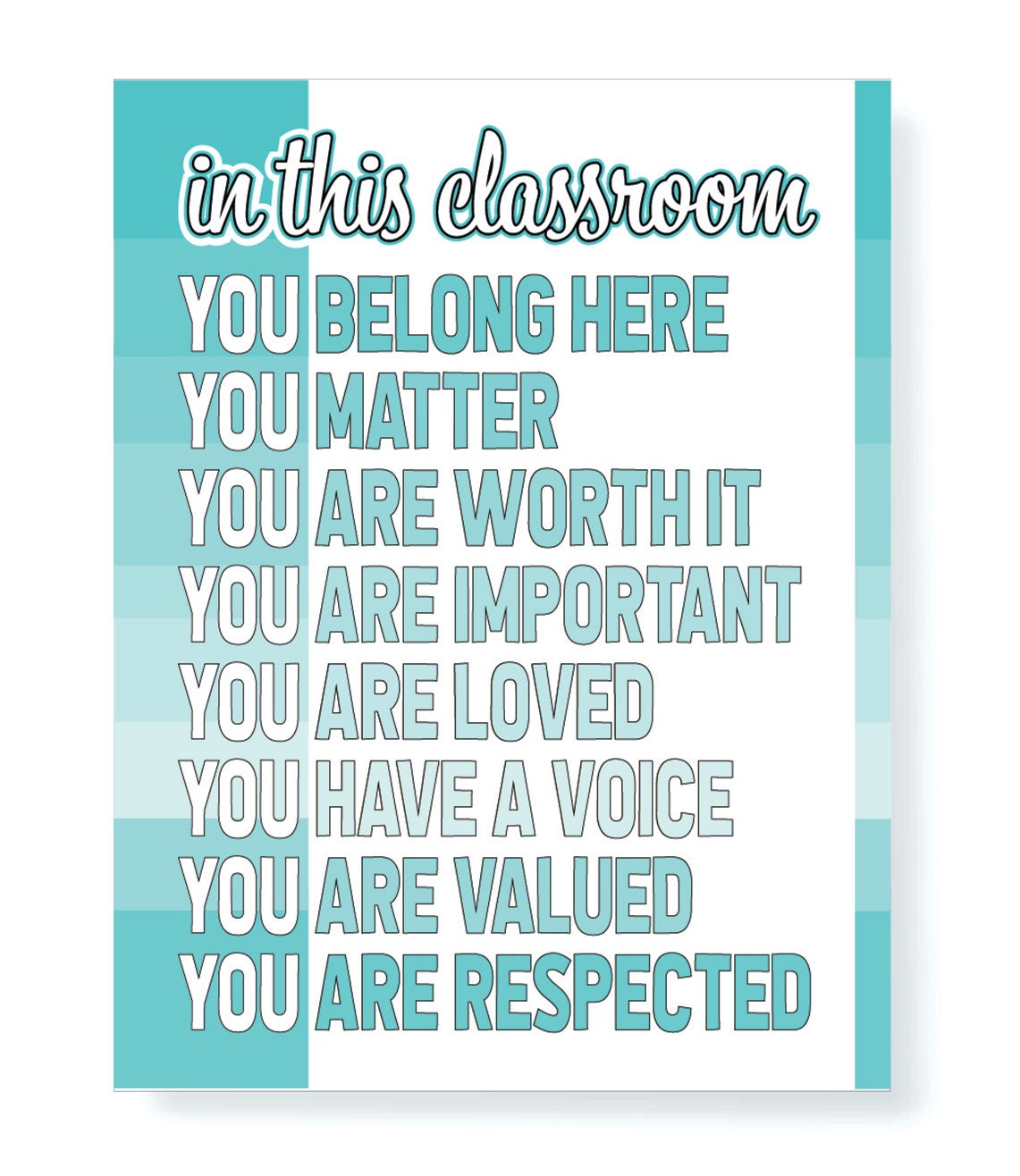 Diversity Inclusion Rainbow Classroom Print - Etsy