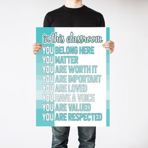 Diversity Inclusion Rainbow Classroom Print- Teacher Appreciation Gift ...