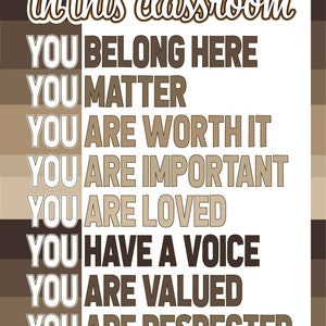 Diversity Inclusion Rainbow Classroom Print- Teacher Appreciation Gift ...