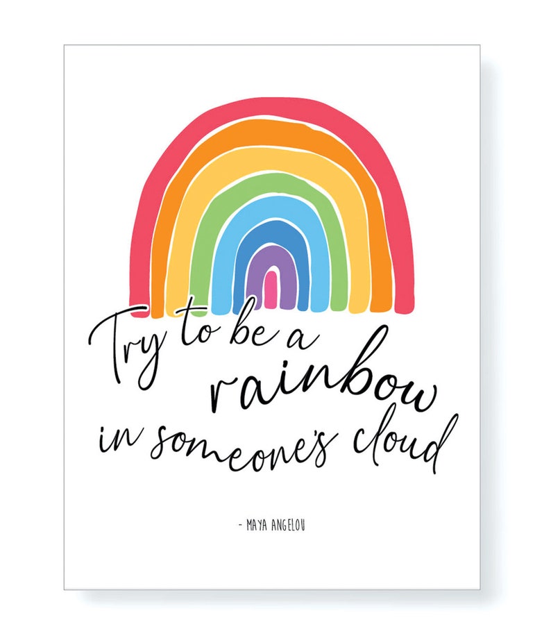 Rainbow Maya Angelou Motivational Print, Inspirational Wall Art ...