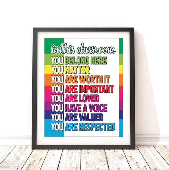Diversity Inclusion Rainbow Classroom Print - Etsy