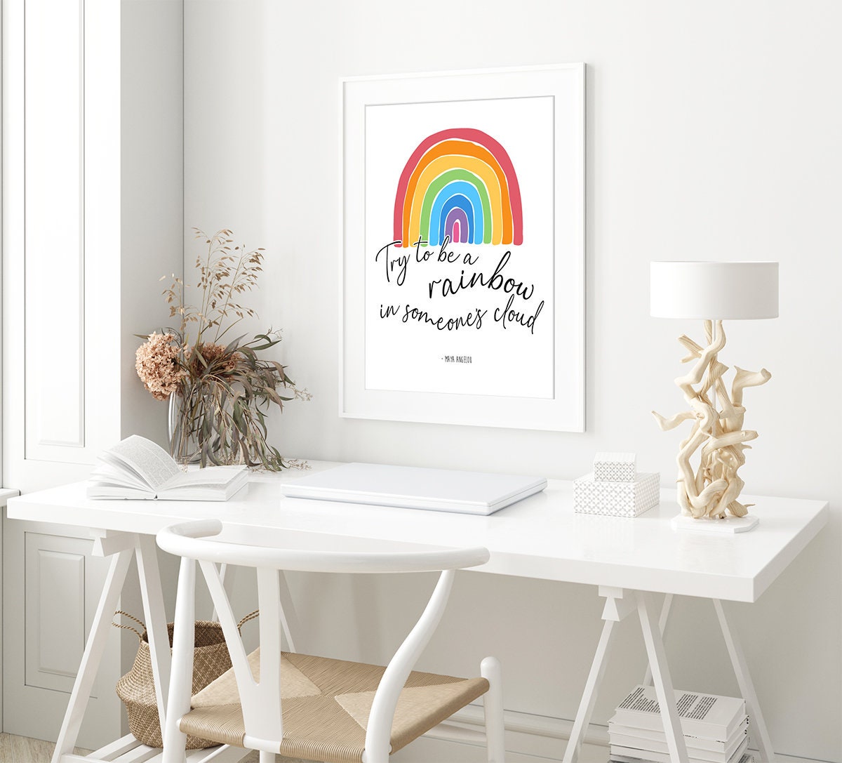 Rainbow Maya Angelou Motivational Print, Inspirational Wall Art ...
