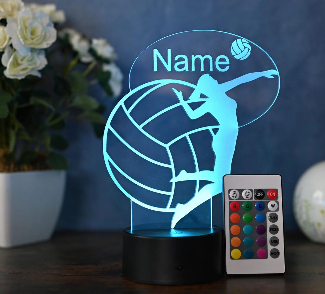 Personalized Volleyball LED Table Lamp, Gift Idea for Volleyball Player ...