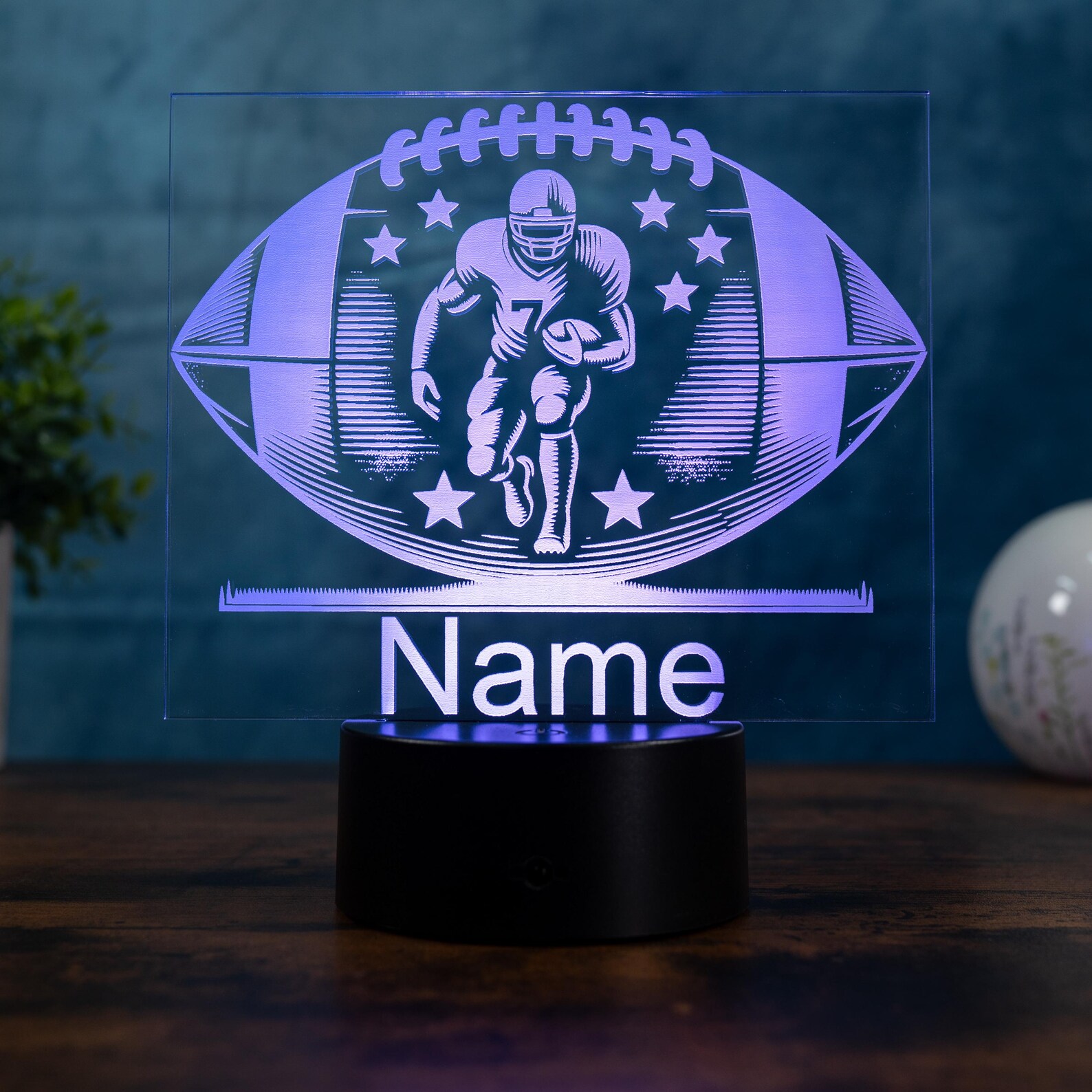 Personalized LED Football Lamp - American Football Gift, Night Light ...
