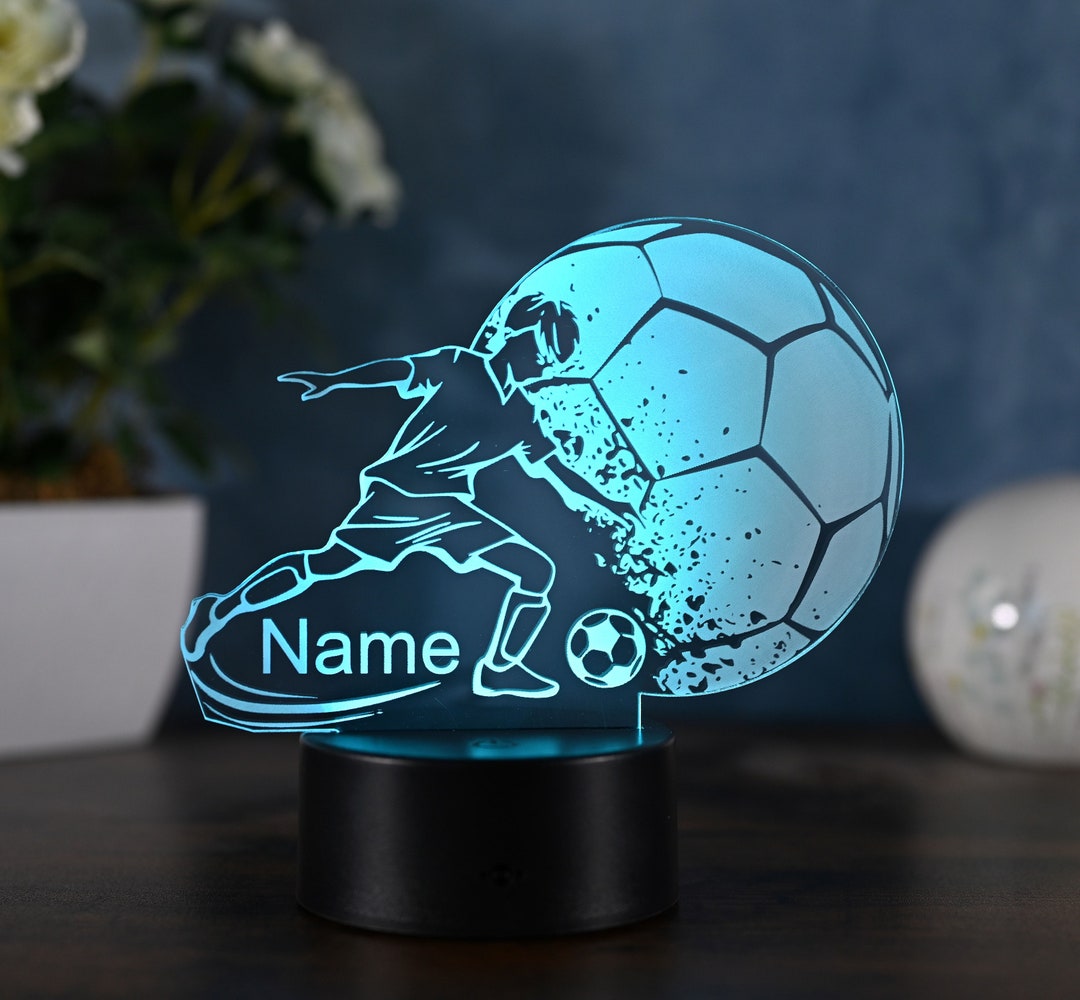 Personalized Soccer Lamp - Unique Bedroom Night Light and Home Decor ...