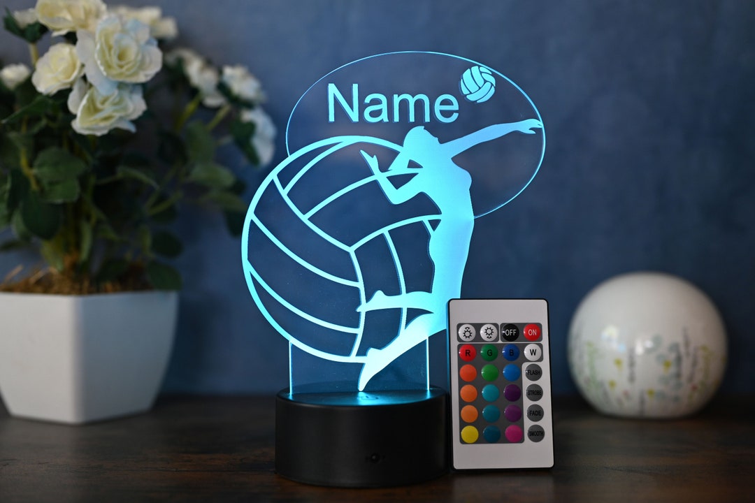 Personalized Volleyball LED Table Lamp, Gift Idea for Volleyball Player ...