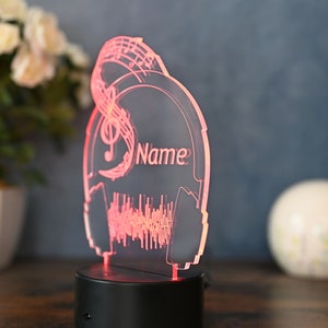 Music Deco LED Lamp, Gift Idea for Music Lover, Decor for Living Room ...