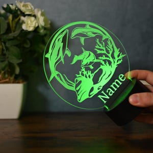 Personalized LED Dolphin Lamp - Gift for Dolphin Lovers as Decoration ...