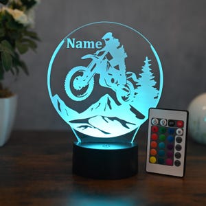 Personalized Motocross Lamp - Dirt Bike LED Night Light, Motocross Gift ...