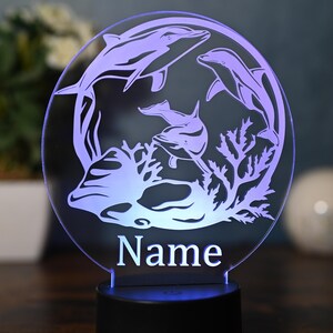 Personalized LED Dolphin Lamp - Gift for Dolphin Lovers as Decoration ...