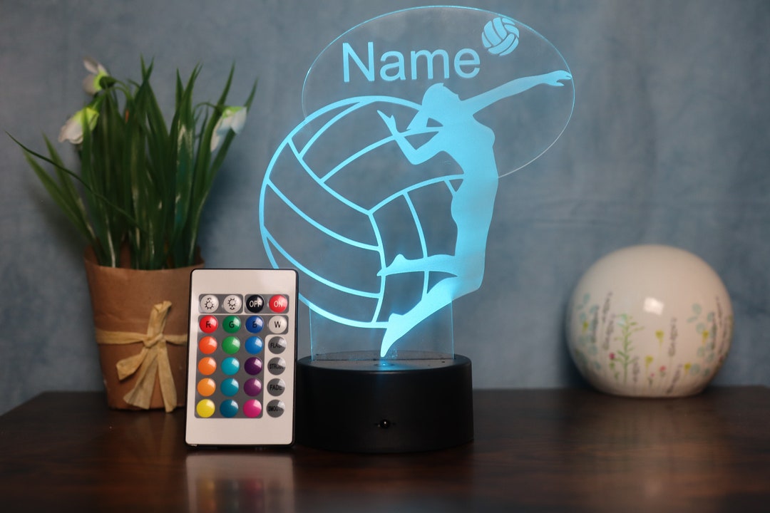 Personalized Volleyball LED Table Lamp, Gift Idea for Volleyball Player ...
