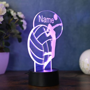 Personalized Volleyball LED Table Lamp, Gift Idea for Volleyball Player ...