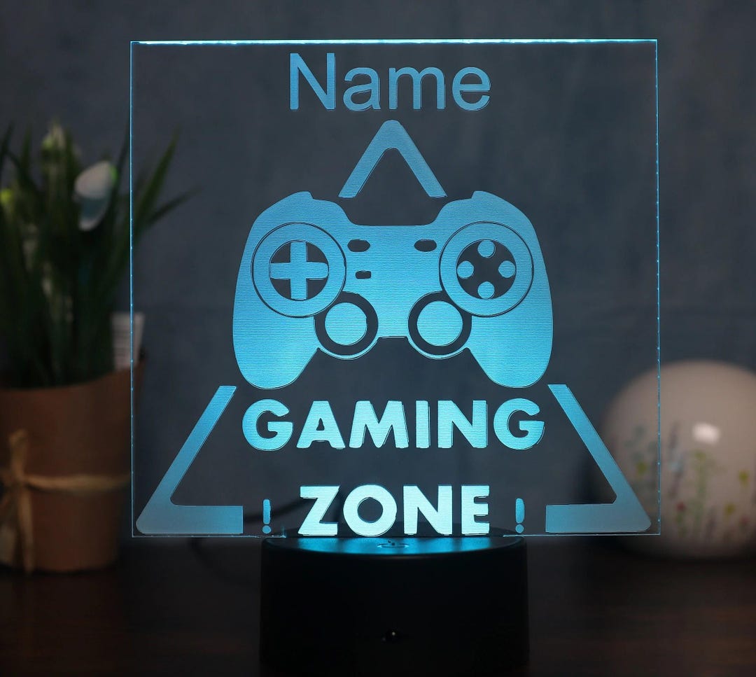 Personalised Gaming LED Lamp, Gaming Room, Gaming Decoration, Gamer ...