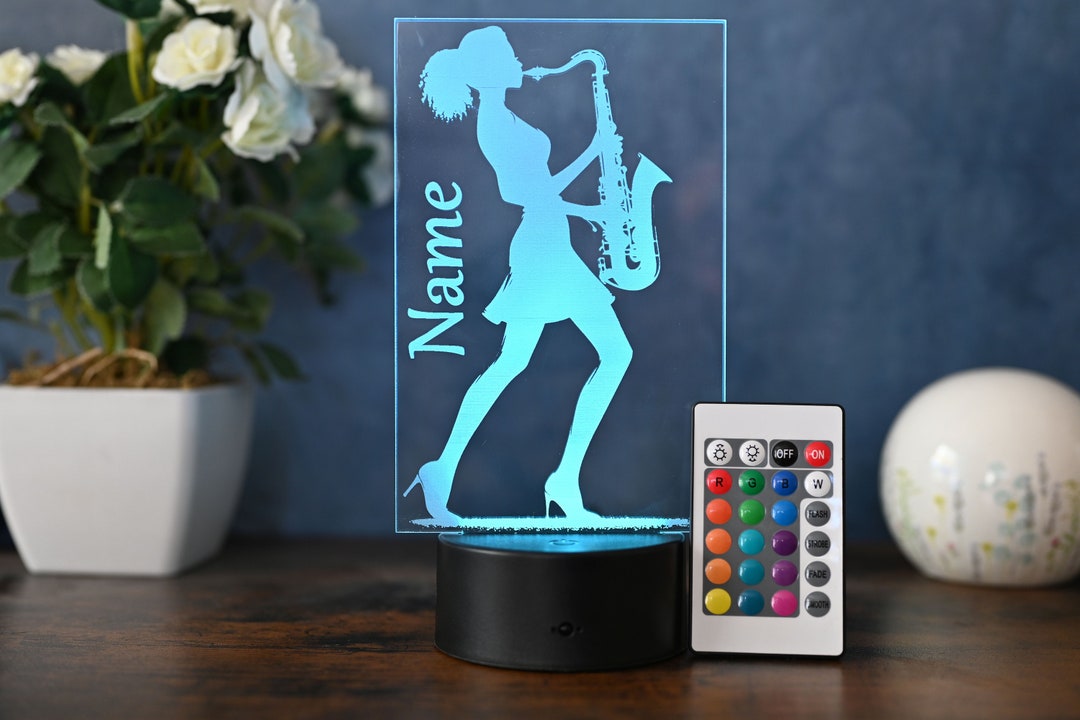Personalized LED Saxophone Lamp - Gift for Saxophone Lover, Gift for ...