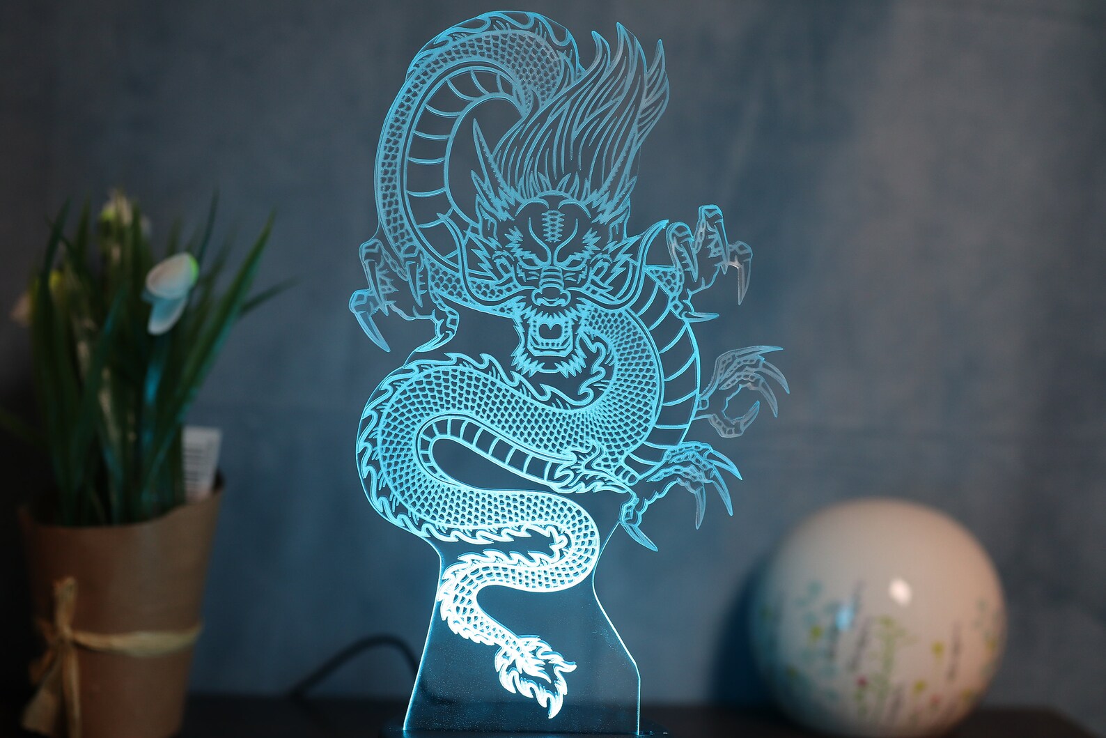 Dragon Lamp in Japan/china Design, Table Lamp, Decoration, Sleeping ...