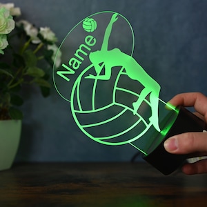 Personalized Volleyball LED Table Lamp, Gift Idea for Volleyball Player ...