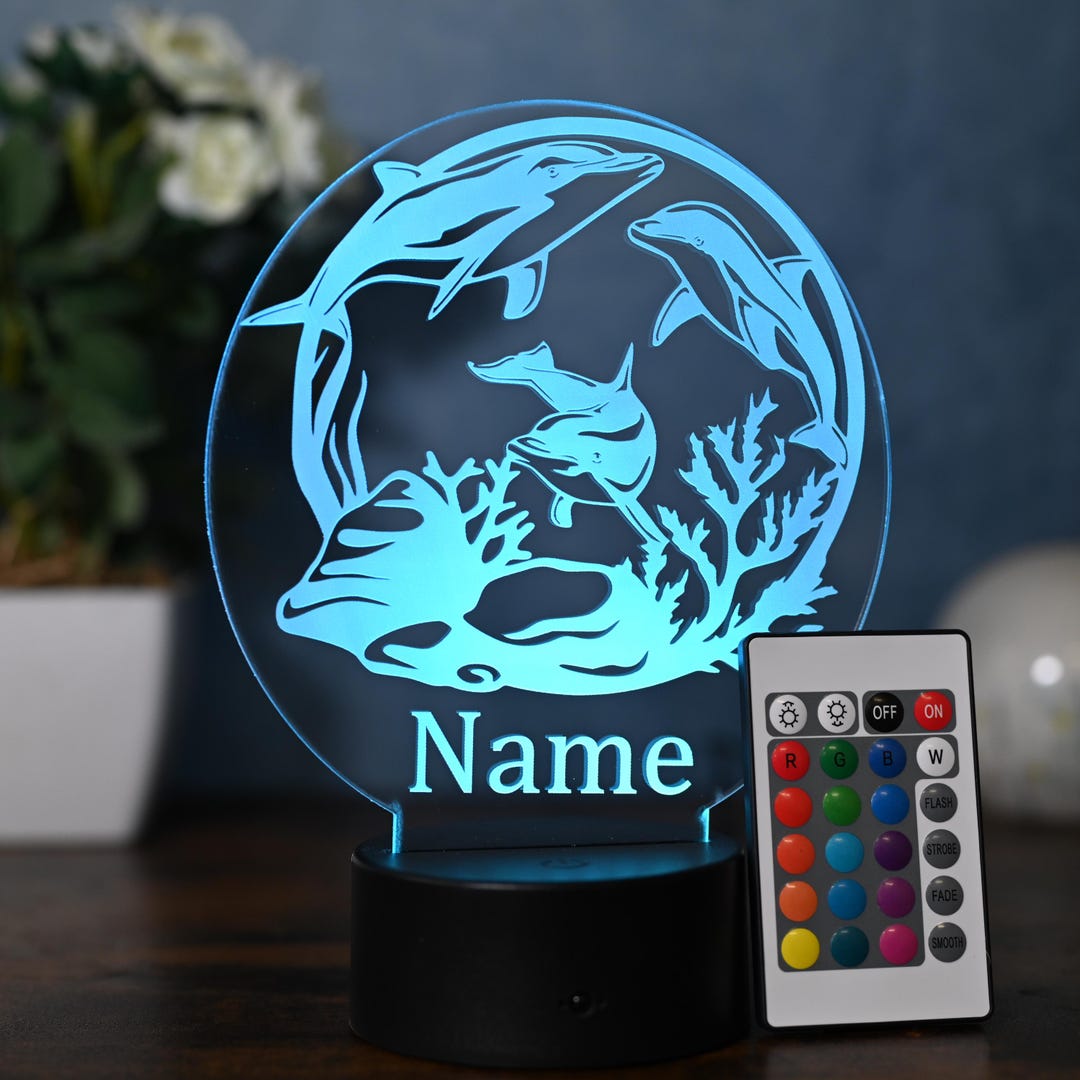Personalized LED Dolphin Lamp - Gift for Dolphin Lovers as Decoration ...