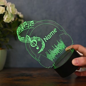 Music Deco LED Lamp, Gift Idea for Music Lover, Decor for Living Room ...