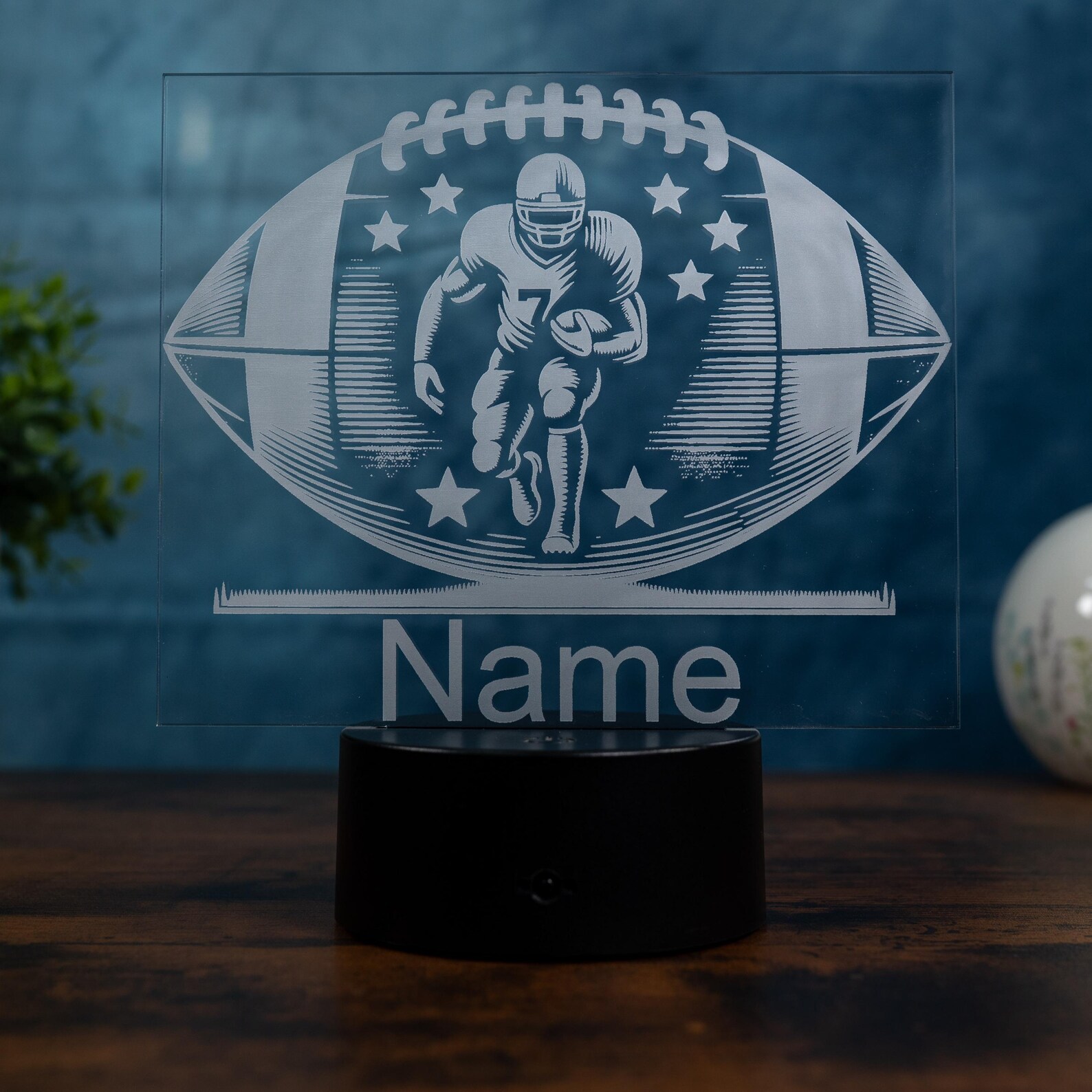 Personalized LED Football Lamp - American Football Gift, Night Light ...