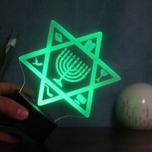 Unique LED Table Lamp With Jewish Symbols for Your Jewish Occasions - Etsy